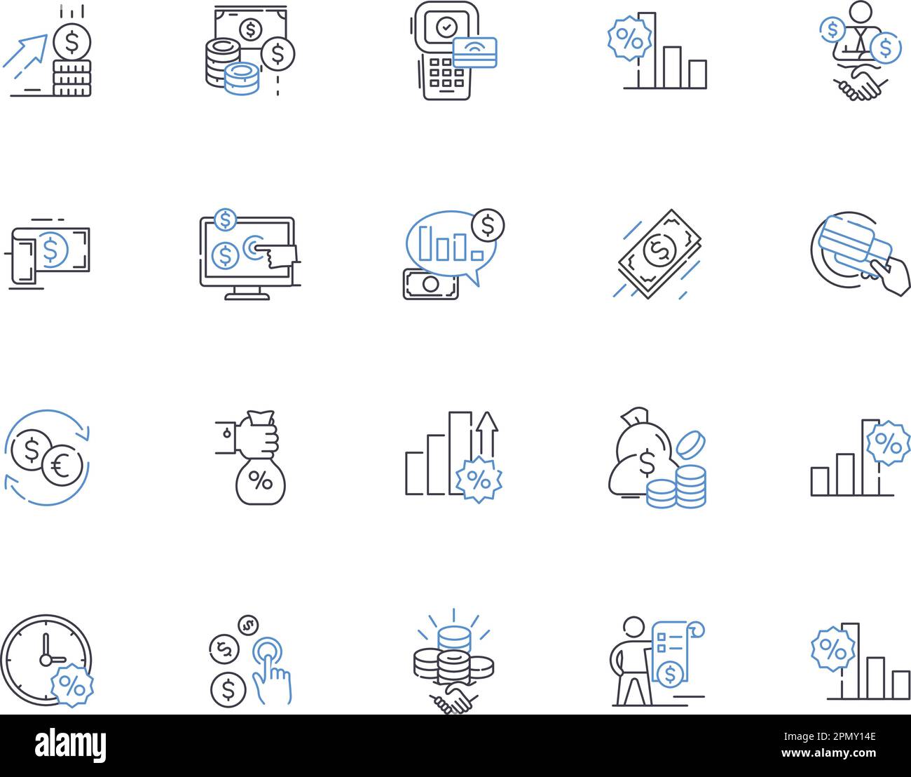 Sales outline icons collection. Sell, Purchases, Revenue, Deals, Trade ...