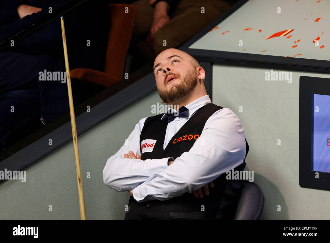Luca Brecel during day one of the Cazoo World Snooker Championship at ...