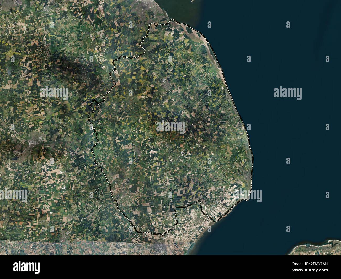 East Lindsey, non metropolitan district of England - Great Britain. High resolution satellite ...