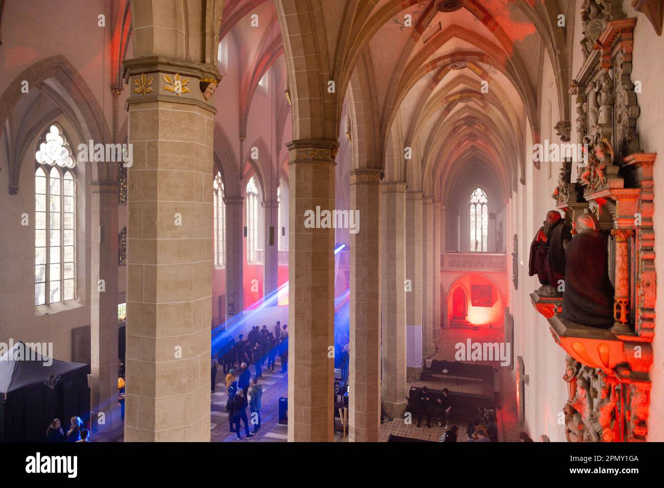 Erfurt, Germany. 15th Apr, 2023. People dance in the Predigerkirche at ...