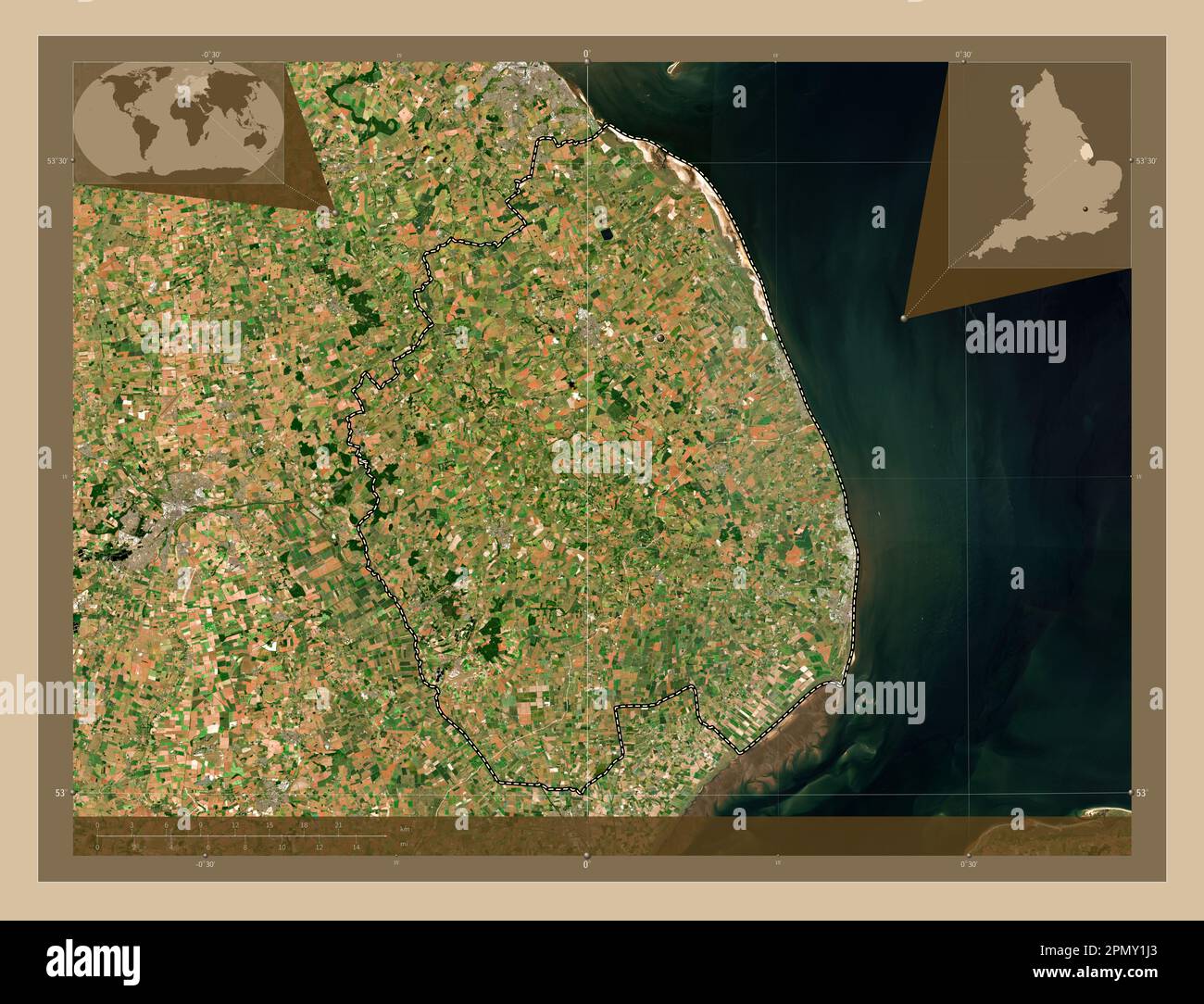 East Lindsey, non metropolitan district of England - Great Britain. Low ...
