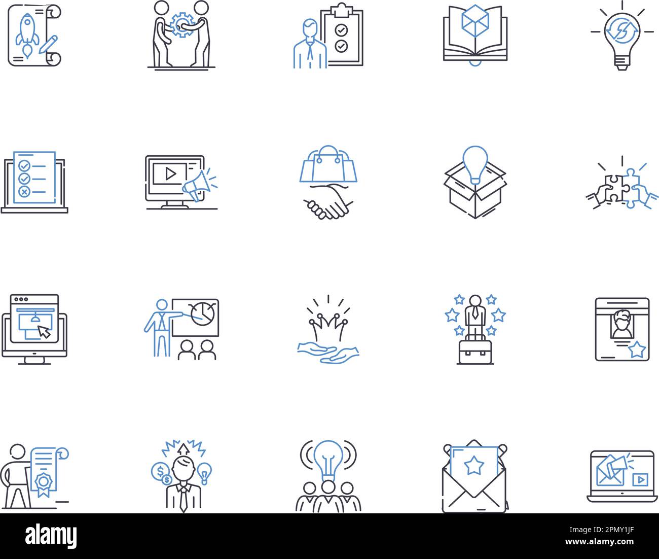Marketing plan outline icons collection. Strategy, Tools, Budget ...