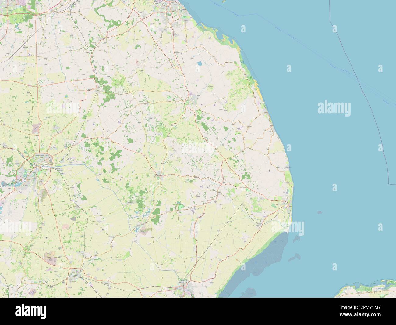 East Lindsey, non metropolitan district of England - Great Britain. Open Street Map Stock Photo ...
