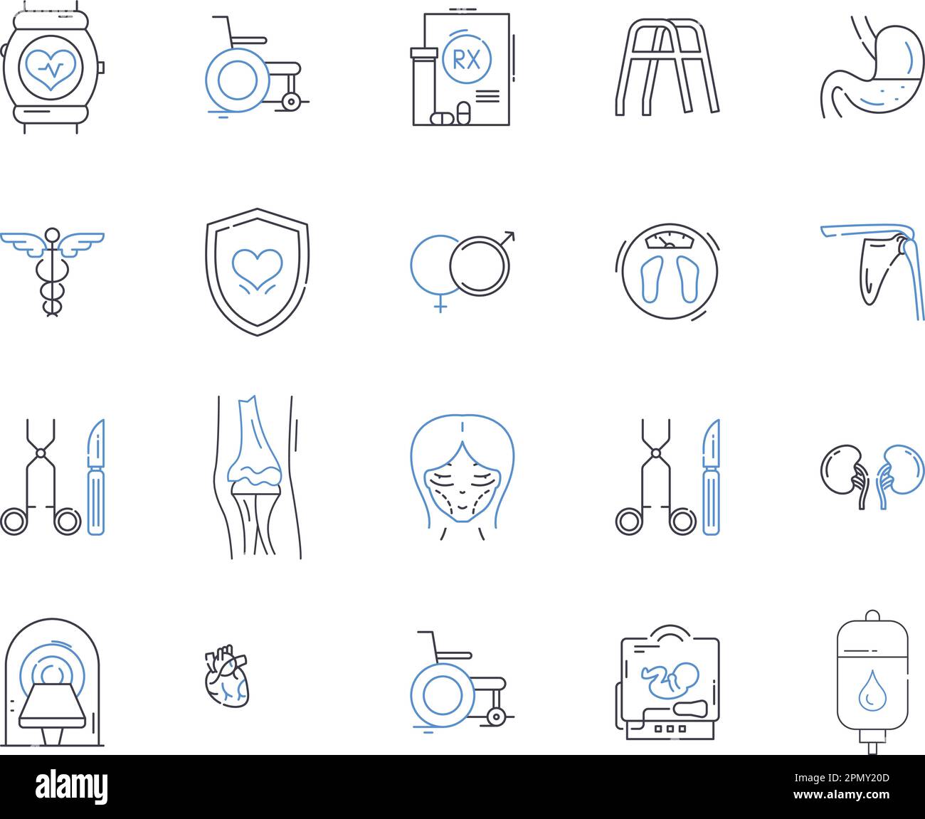 Health therapy outline icons collection. Therapy, Health, Medical ...