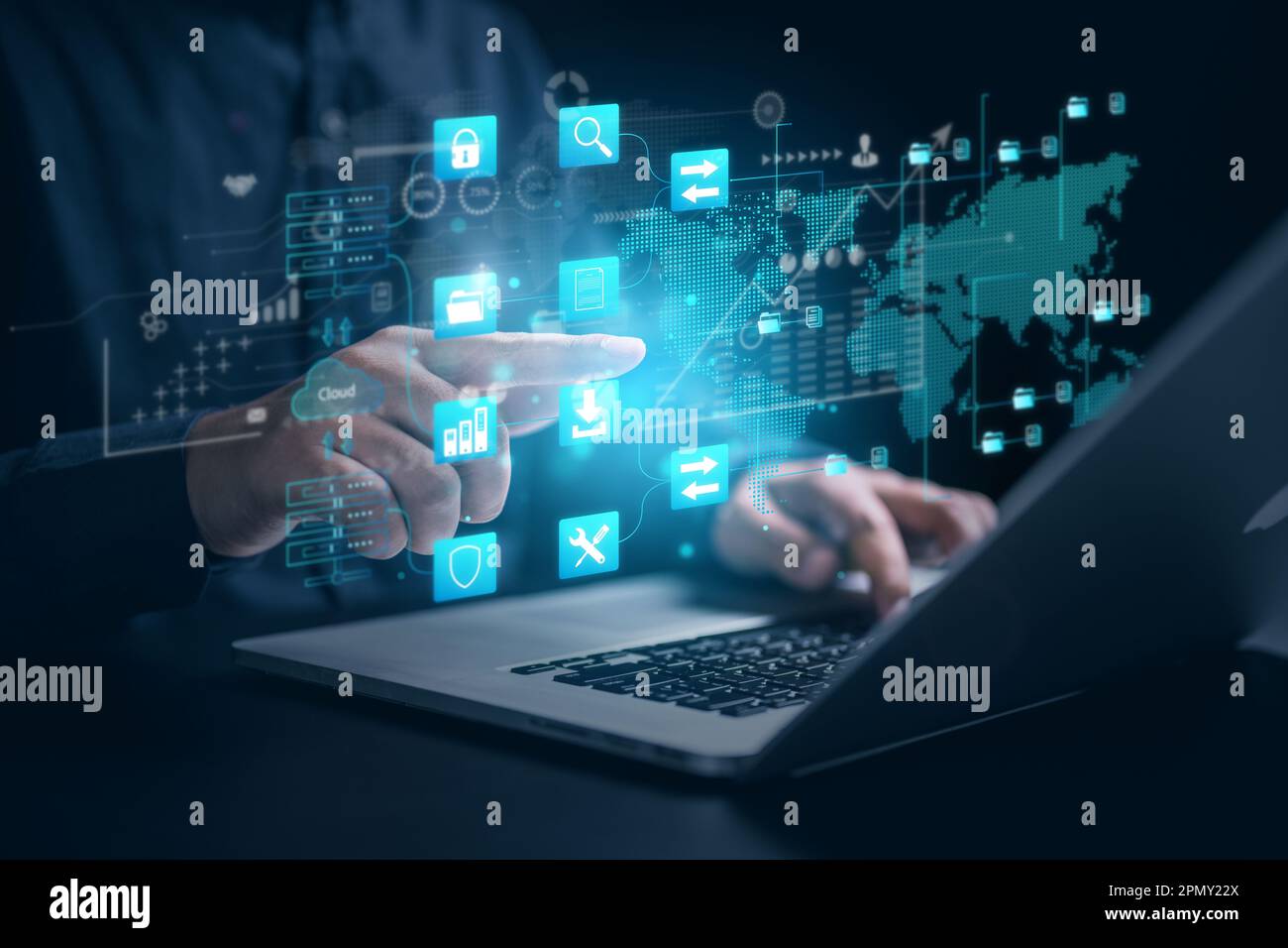 business analysis chart KPI Data icon technology Stock Photo - Alamy