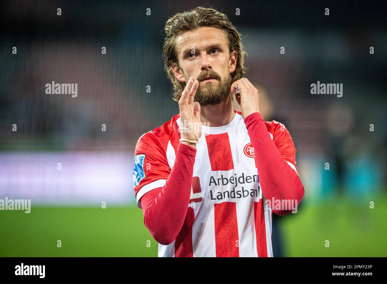 Herning, Denmark. 14th, April 2023. Lucas Andersen of Aalborg Boldklub ...