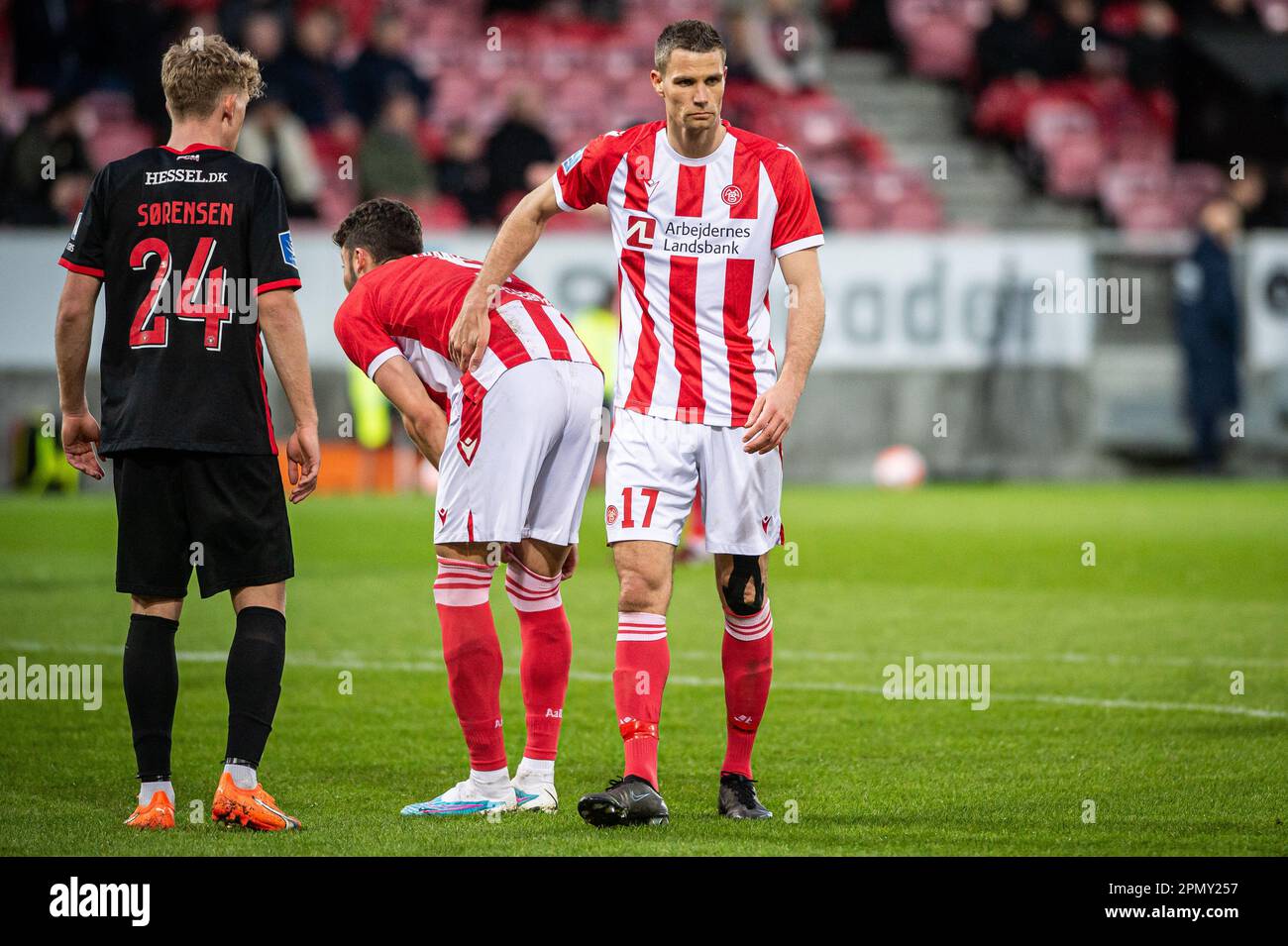 Herning, Denmark. 14th, April 2023. Nicklas Helenius (17) of Aalborg ...