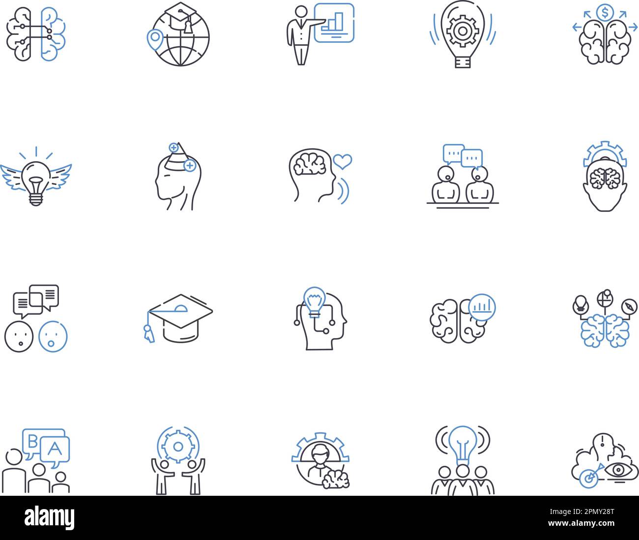 Mindset outline icons collection. Mental attitude, Outlook, Perspective ...