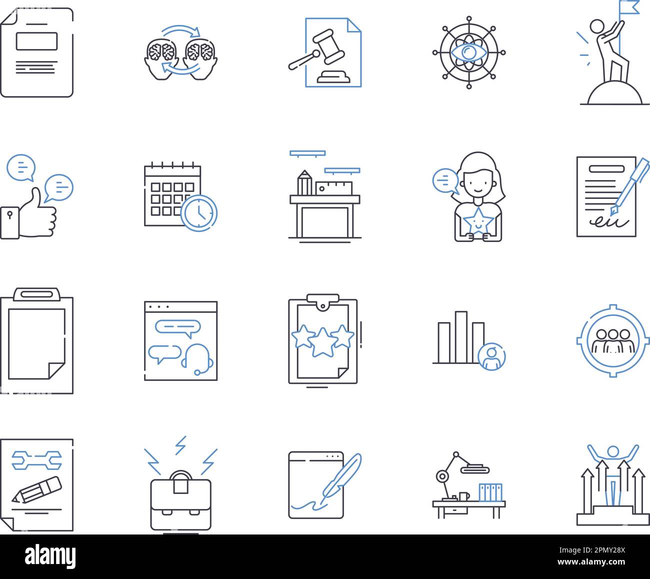 Office administration outline icons collection. Office, administration ... Office administration outline icons collection. Office, administration ...
