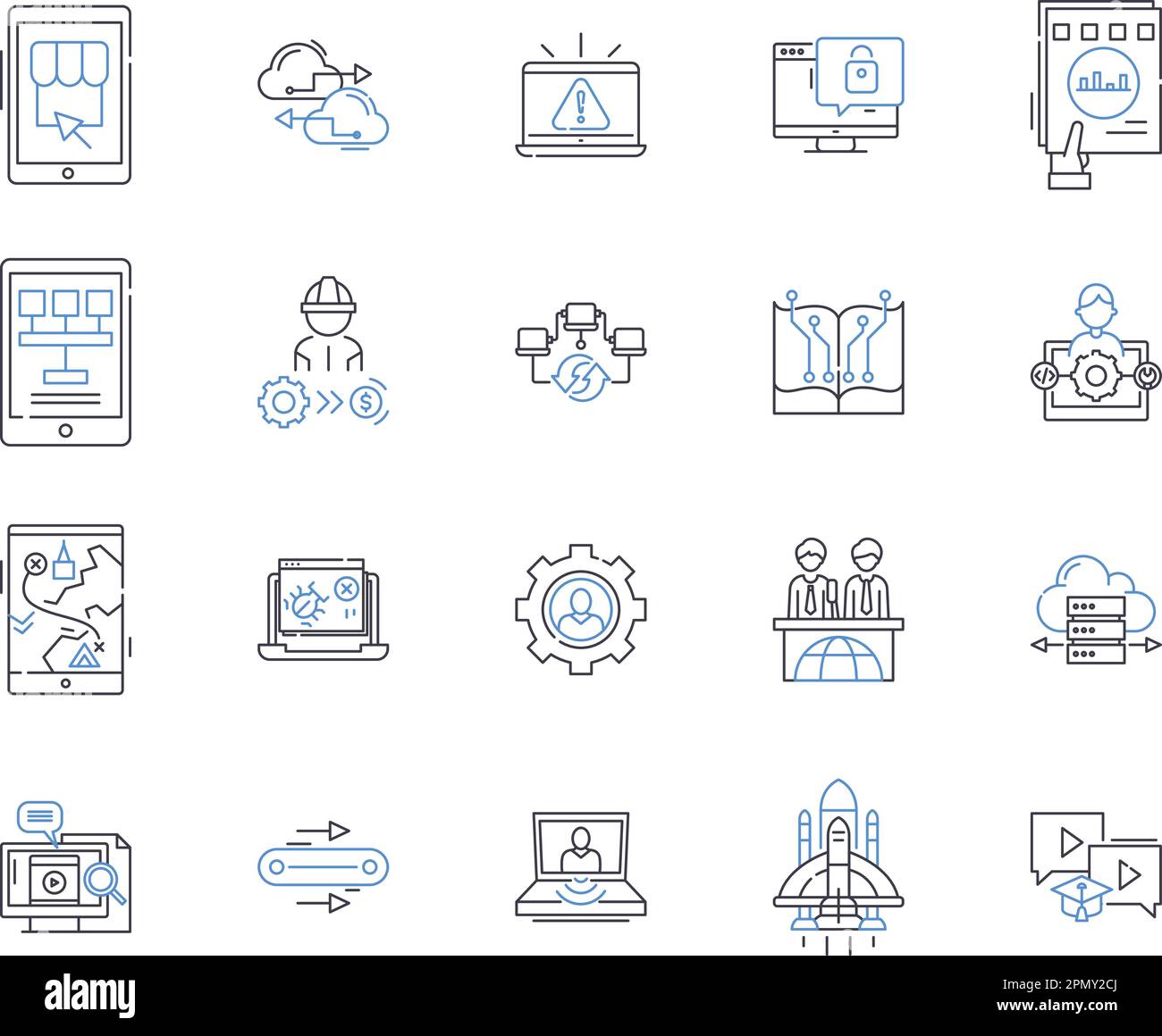 Digital Soft Outline Icons Collection Digital Soft Technology