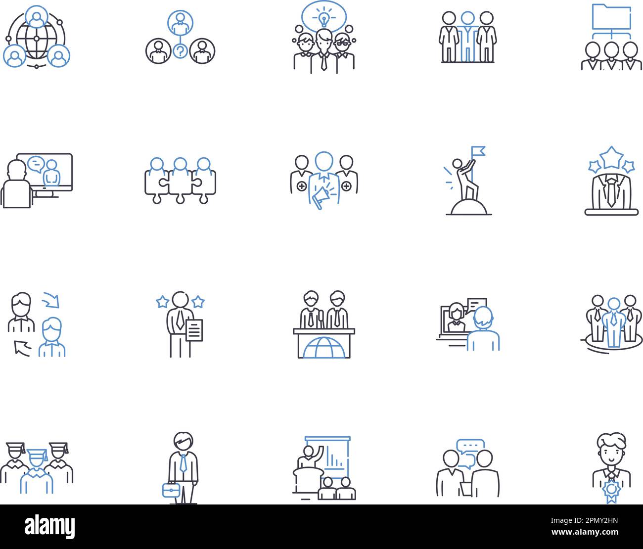 Executive management outline icons collection. Executives, Management ...
