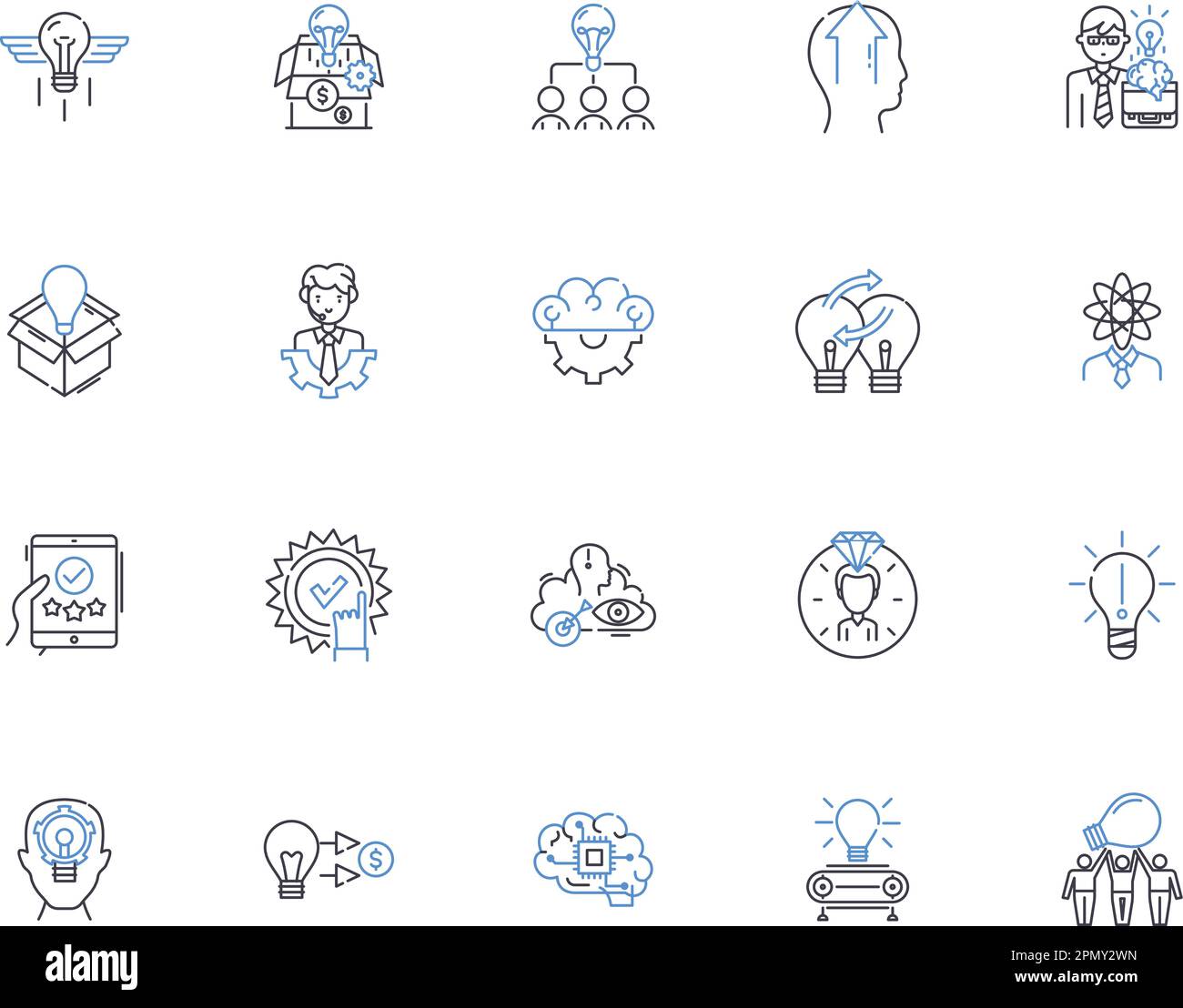 Idea generation outline icons collection. Ideas, Generation ...