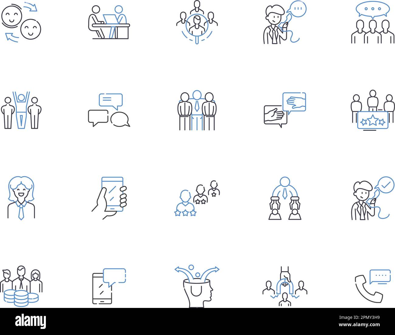 AI assistance outline icons collection. Artificial, Intelligence ...