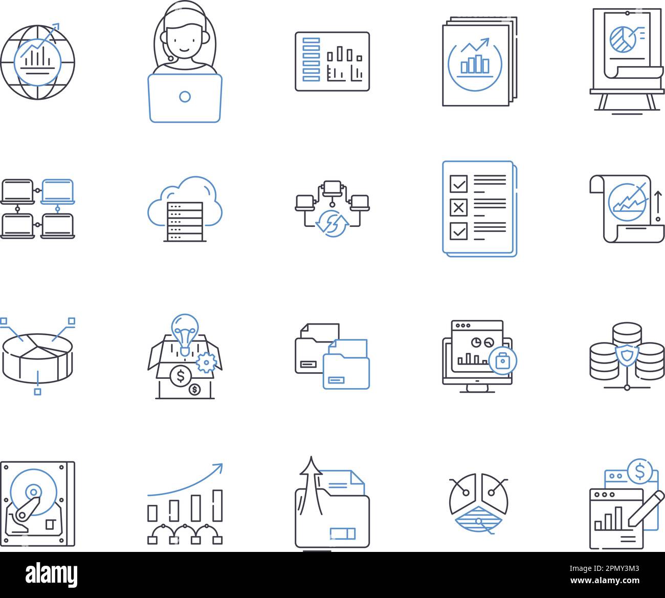 Data and cloud outline icons collection. Data, Cloud, Analytics ... Data and cloud outline icons collection. Data, Cloud, Analytics ...