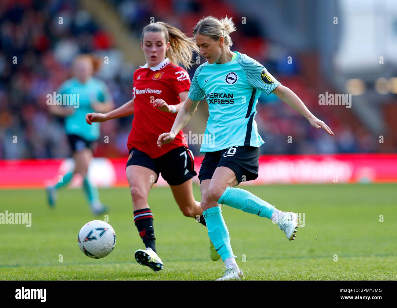 Manchester United's Ella Toone (left) and Brighton and Hove Albion's ...