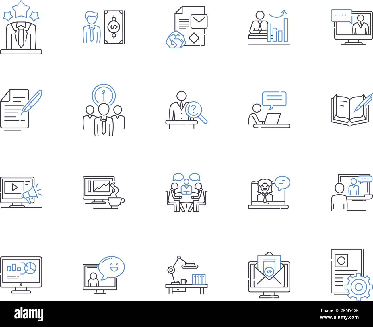 Management And Workflow Outline Icons Collection Workflow Management