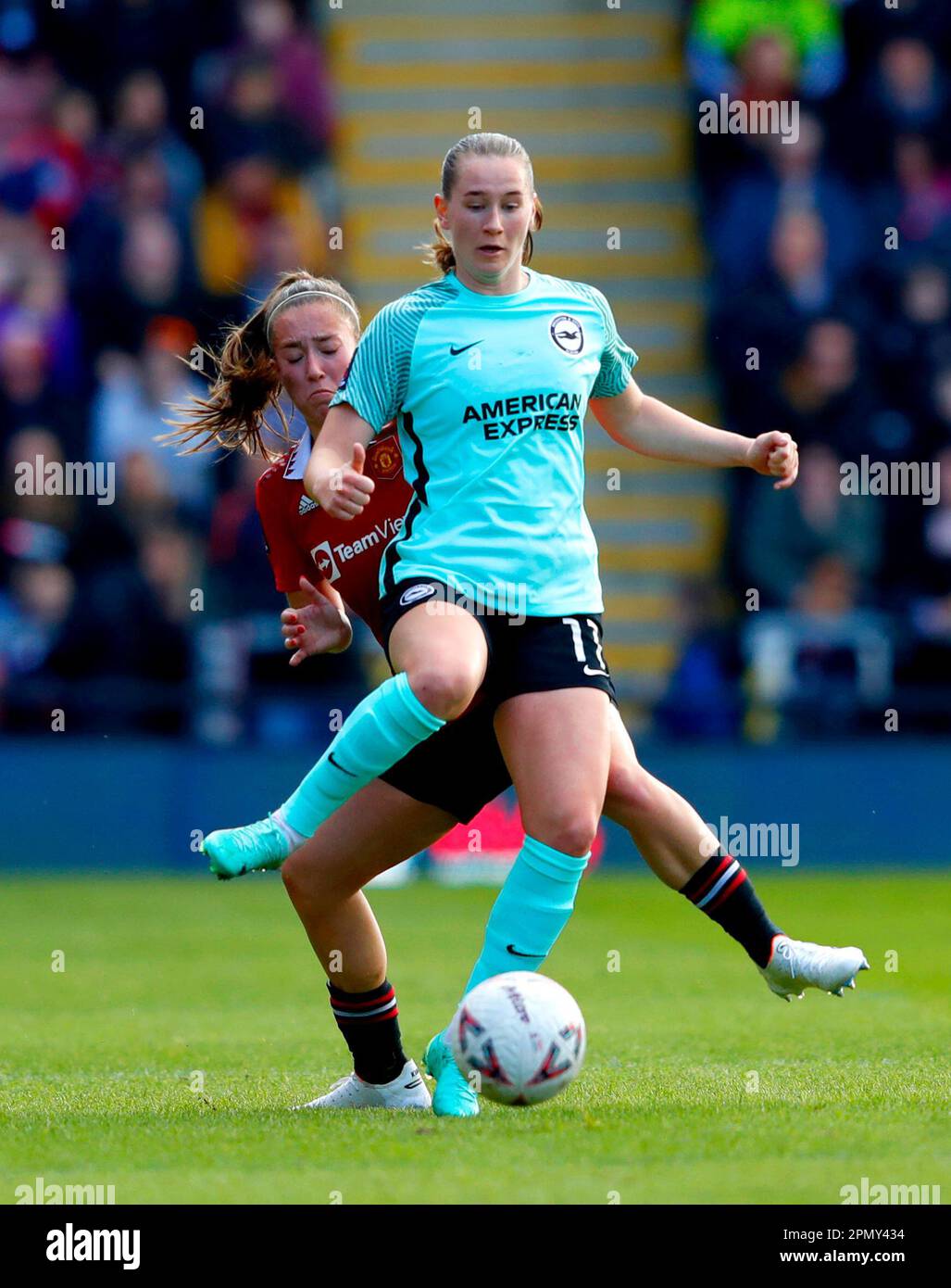 Brighton and Hove Albion's Elisabeth Terland (right) and Manchester ...