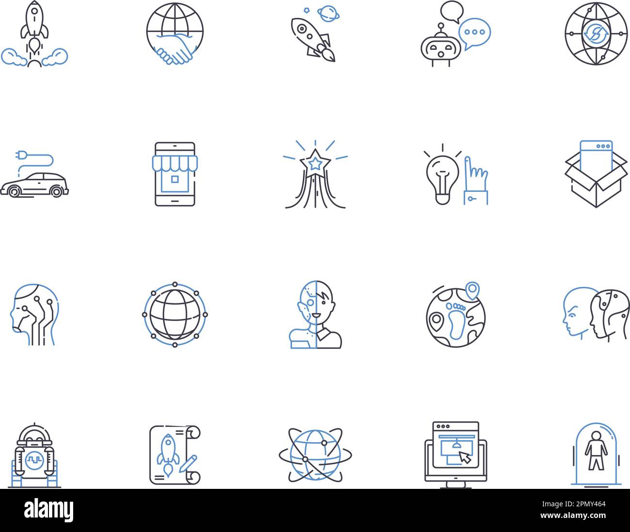 Future outline icons collection. Futurity, Foresee, Prospect ...