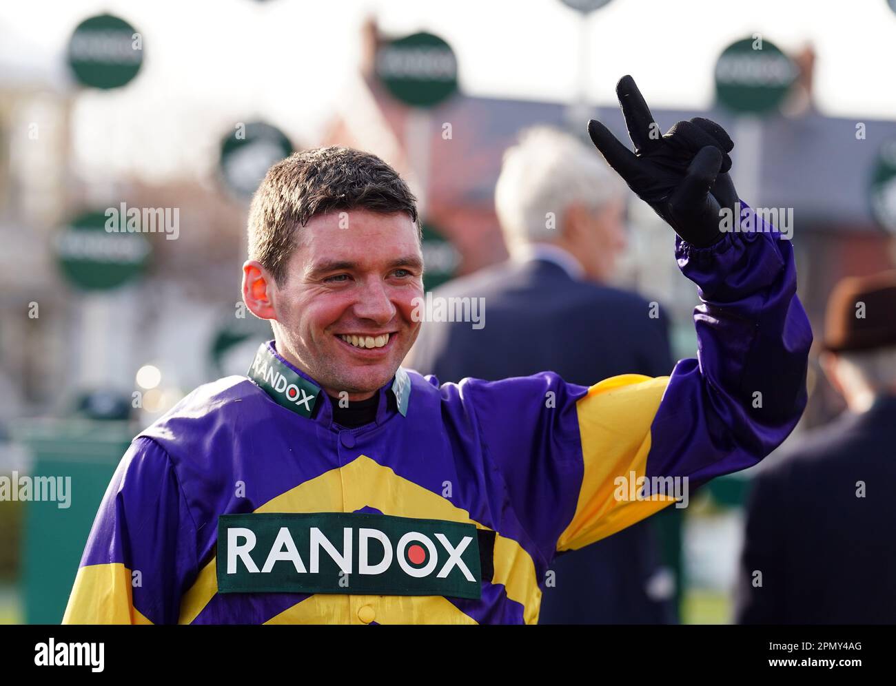 Jockey Derek Fox after winning the Randox Grand National Handicap Chase ...