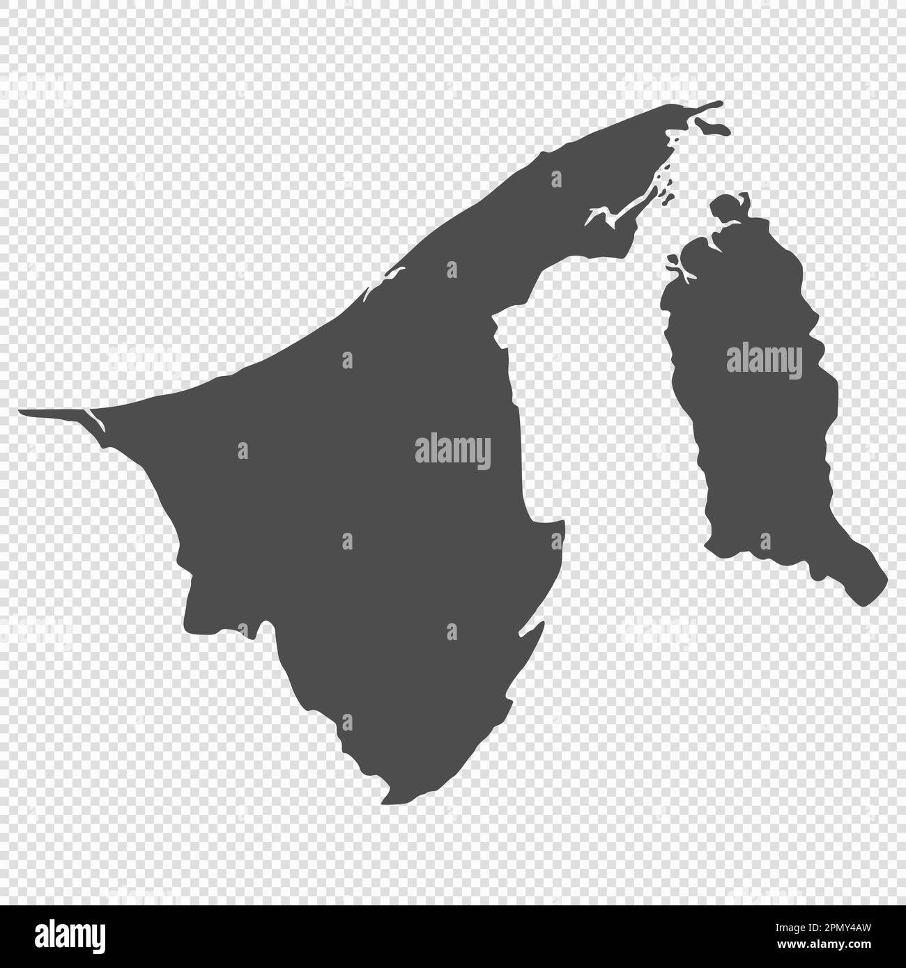 High detailed isolated map - Brunei Stock Vector Image & Art - Alamy