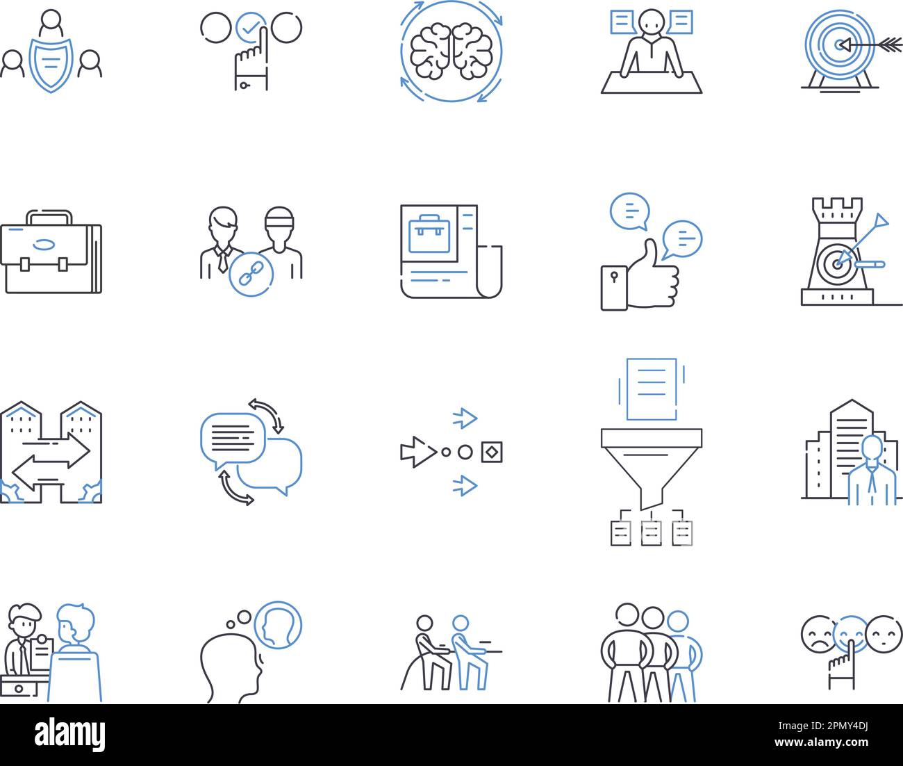 Corporation progress outline icons collection. Growth, Expansion ...