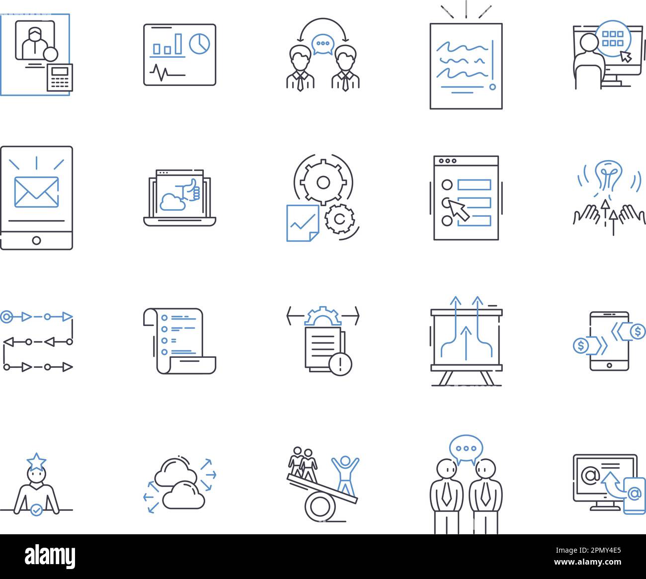 Community management outline icons collection. Community, Management ...