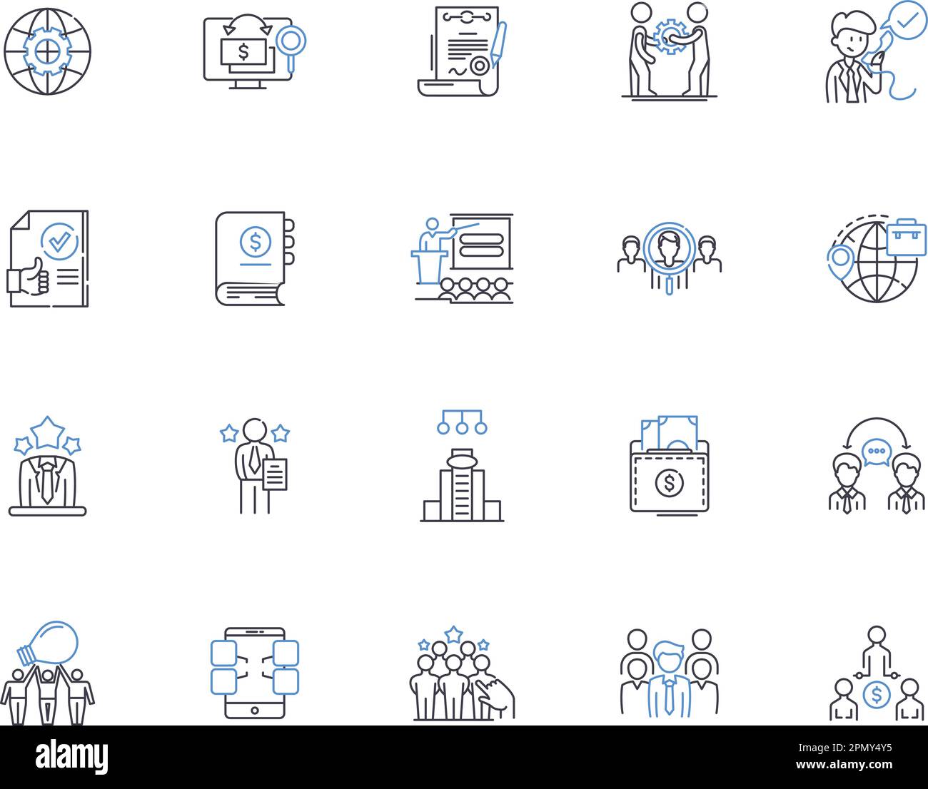 Global business outline icons collection. International, Commerce ...