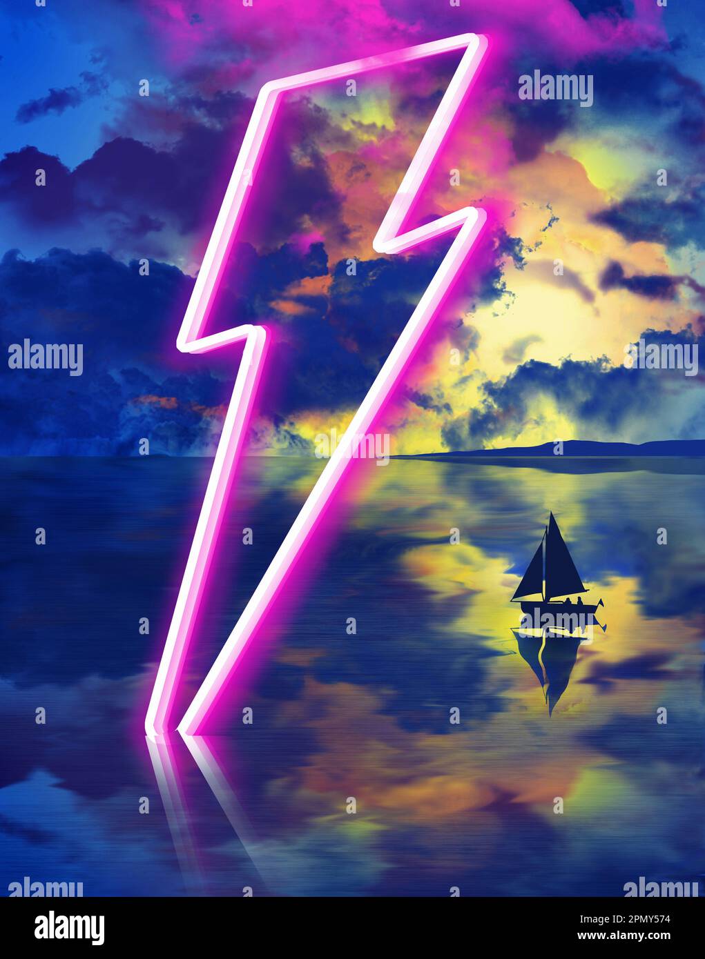 Neon bolt hi-res stock photography and images - Alamy