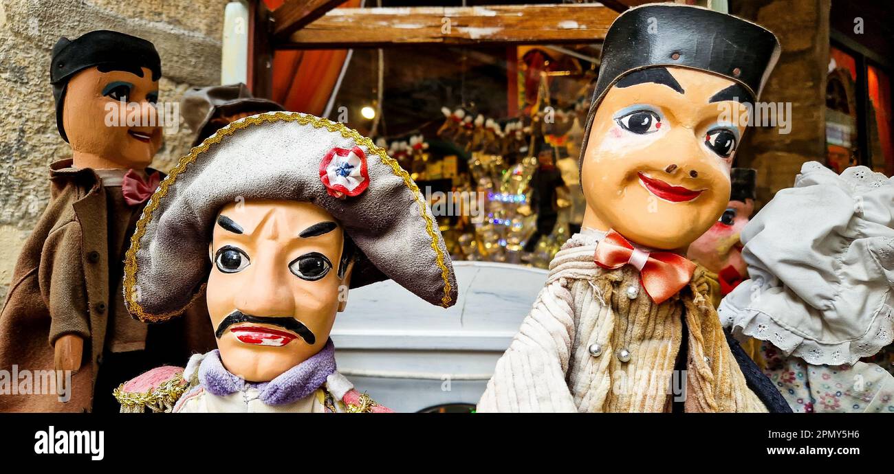 Guignol and the Gendarme, Guignol theater puppets, Saint-Jean district ...