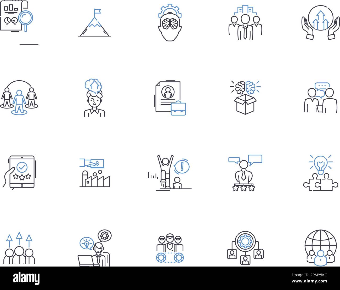Startup outline icons collection. Entrepreneur, Innovate, Launch ...