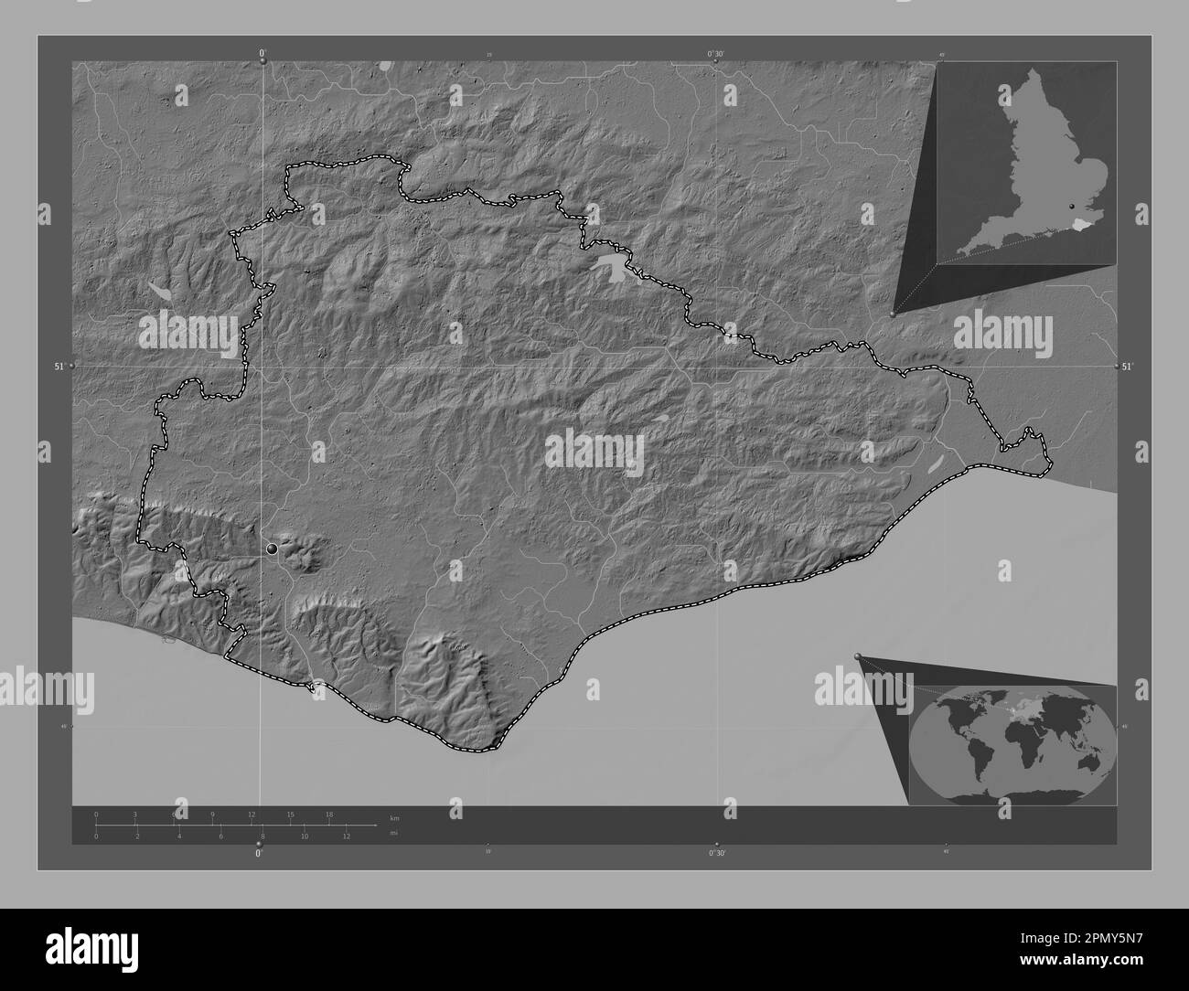 East Sussex, administrative county of England - Great Britain. Bilevel ...