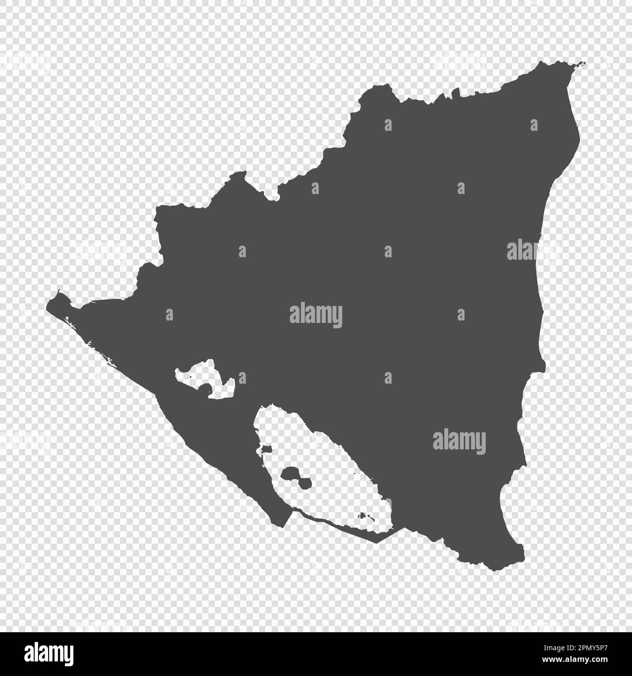 High detailed isolated map - Nicaragua Stock Vector Image & Art - Alamy