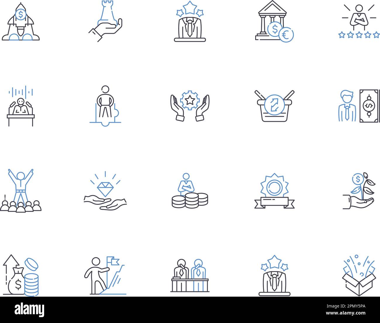 Business success outline icons collection. Success, Profit, Expand ...