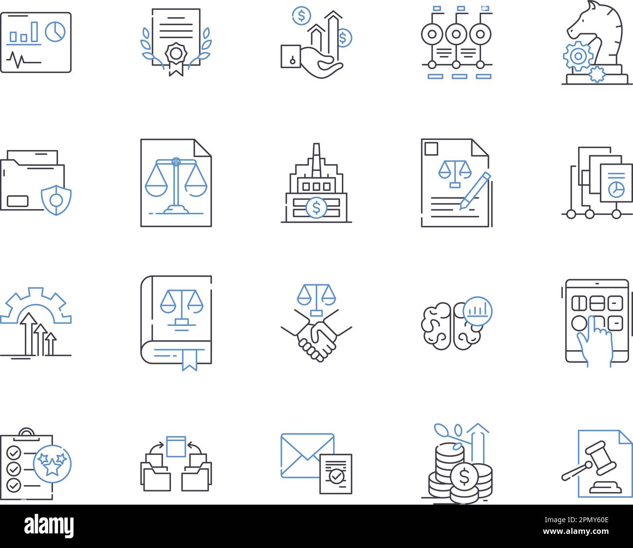 International law outline icons collection. International, law ...