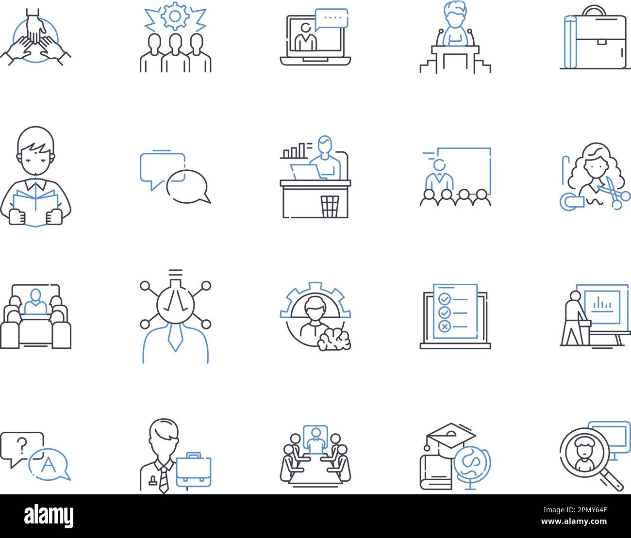 Workers outline icons collection. Employees, Laborers, Operatives ...