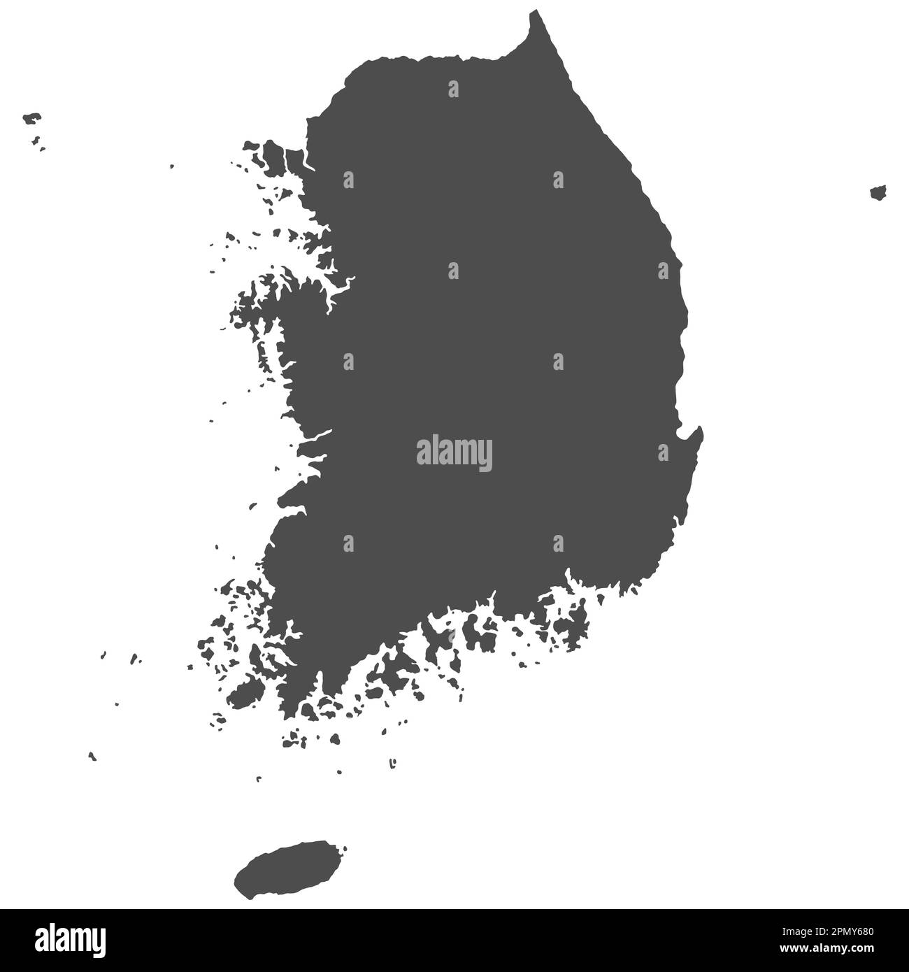 High detailed isolated map - South Korea Stock Vector Image & Art - Alamy
