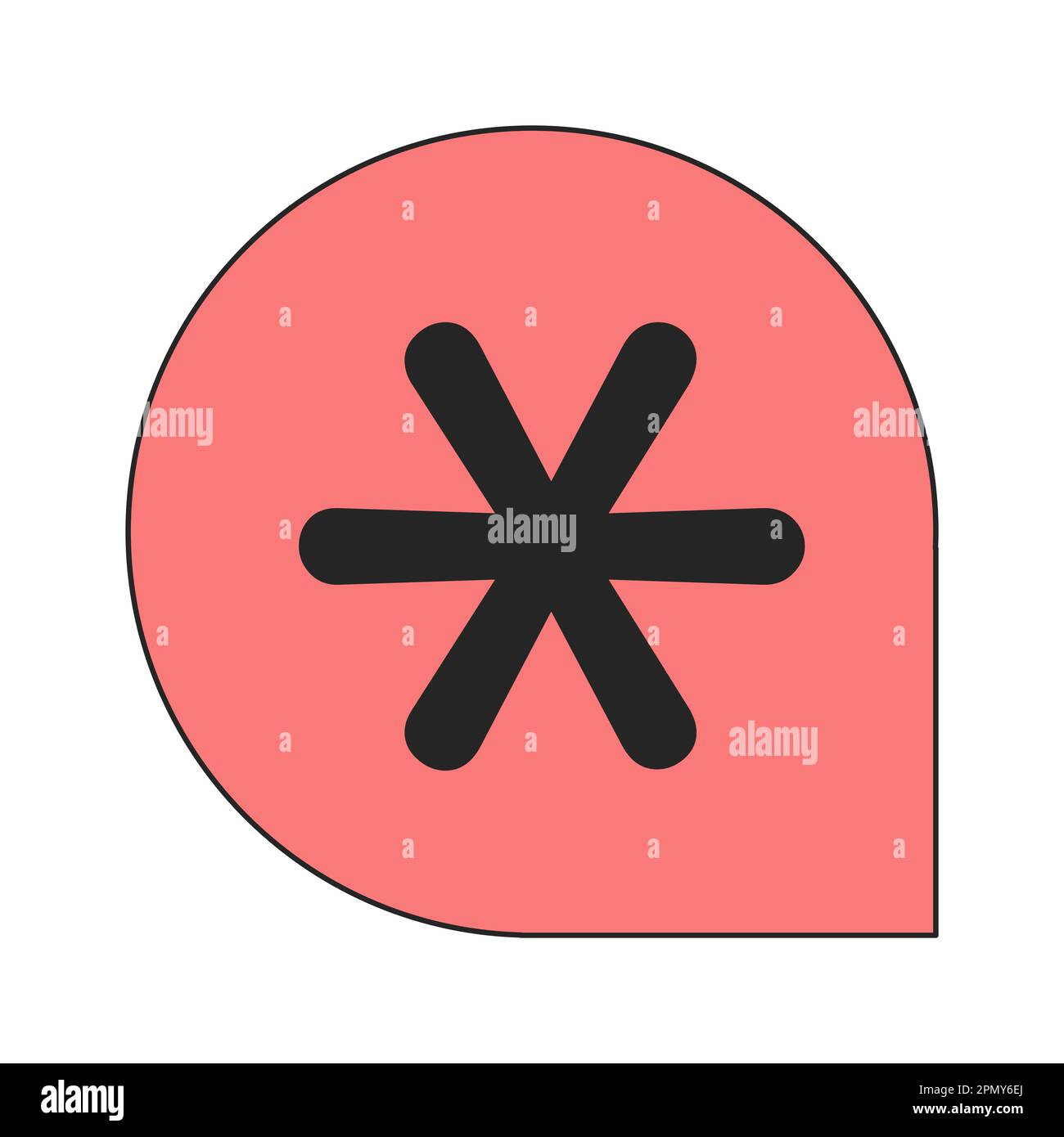 Rounded sign with six-pointed star flat line color vector icon Stock ...