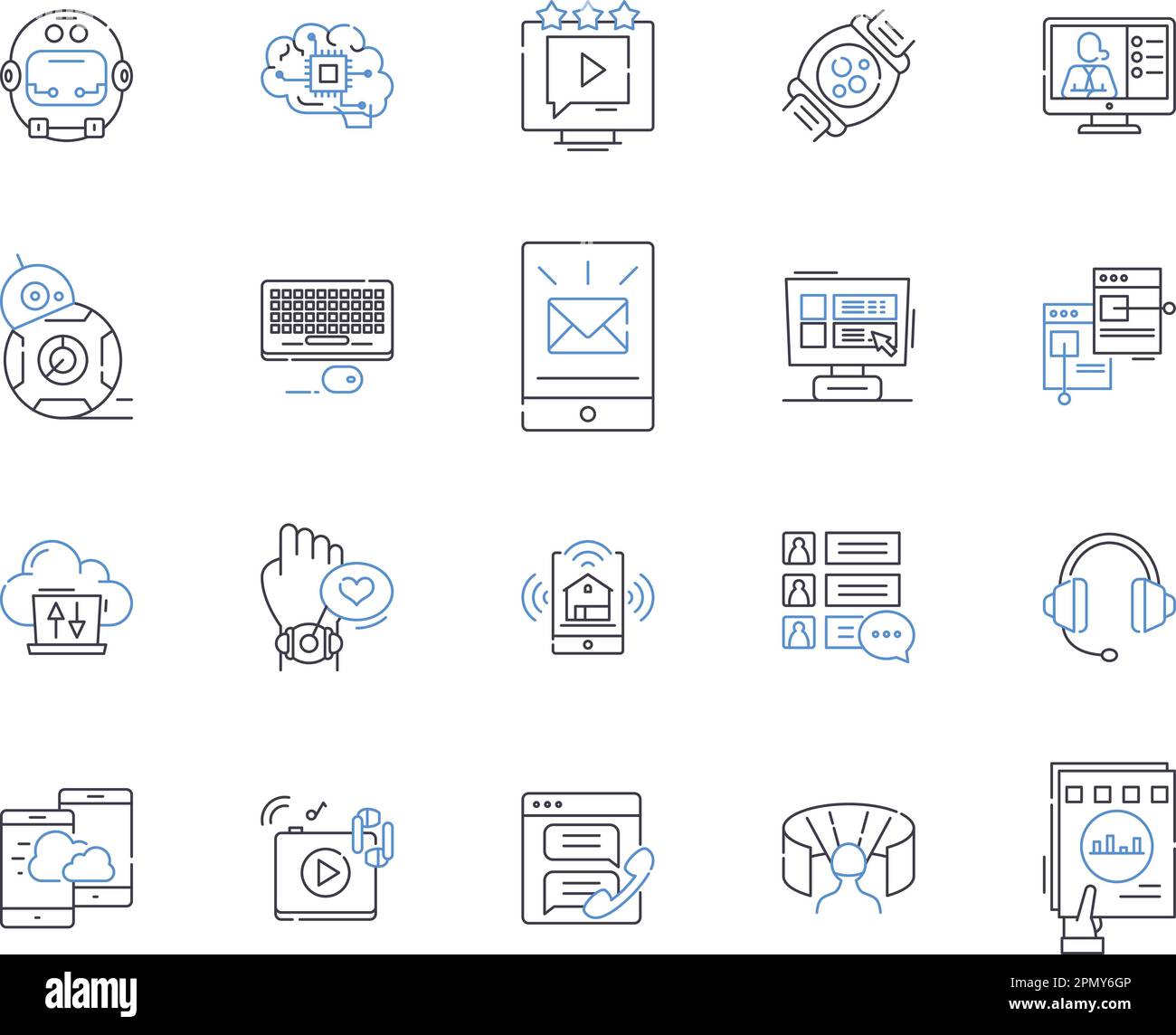 Deep Learning Outline Icons Collection Deep Learning Neural Networks Ai Machine Computer