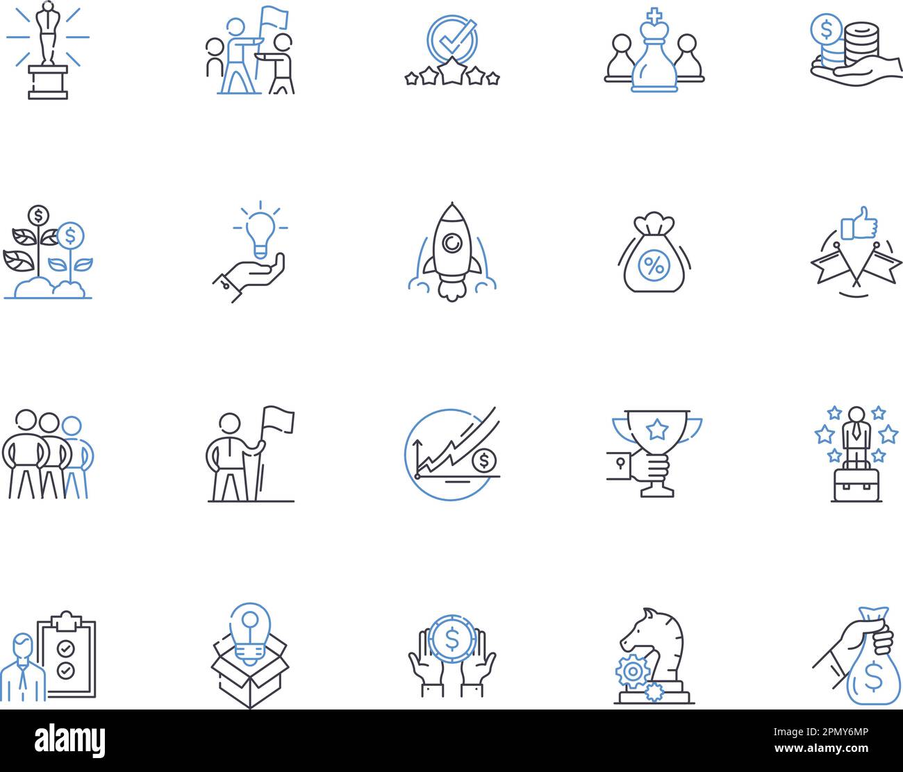 Business success outline icons collection. Success, Profit, Expand ...