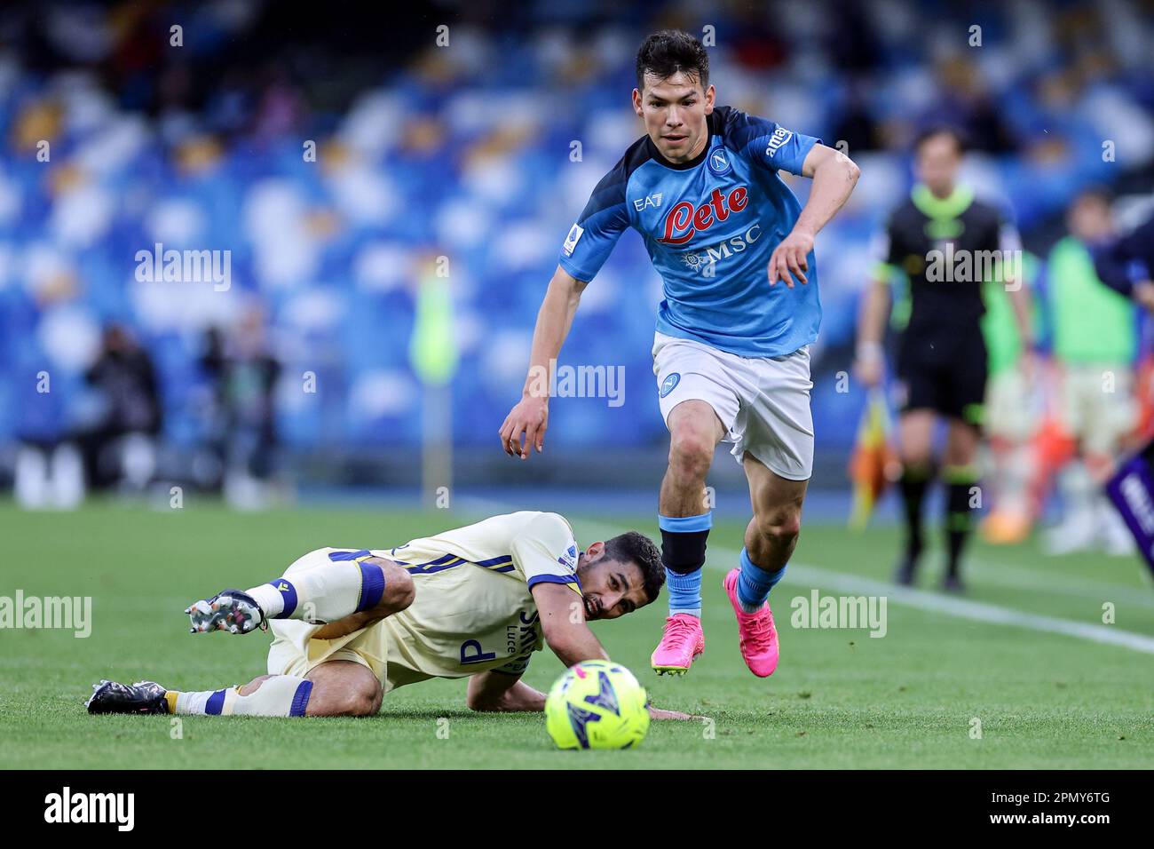 Naples, Italy. 15th Apr, 2023. Davide Faraoni of Hellas Verona and ...