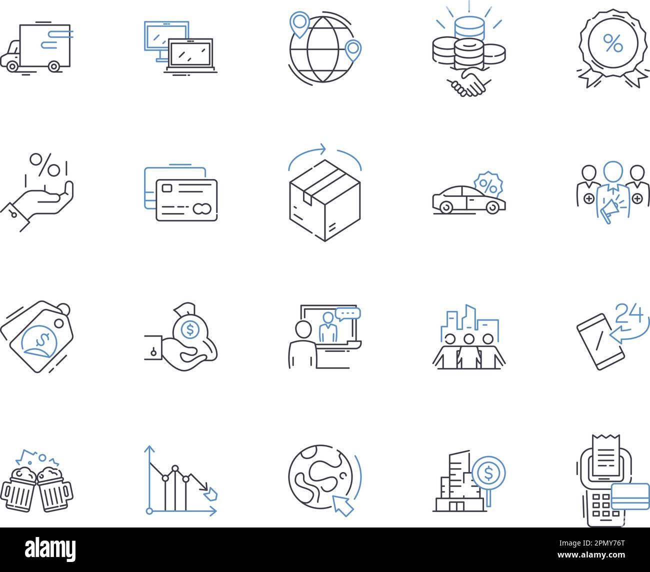 Market income outline icons collection. Income, Market, Earnings, Wages ...