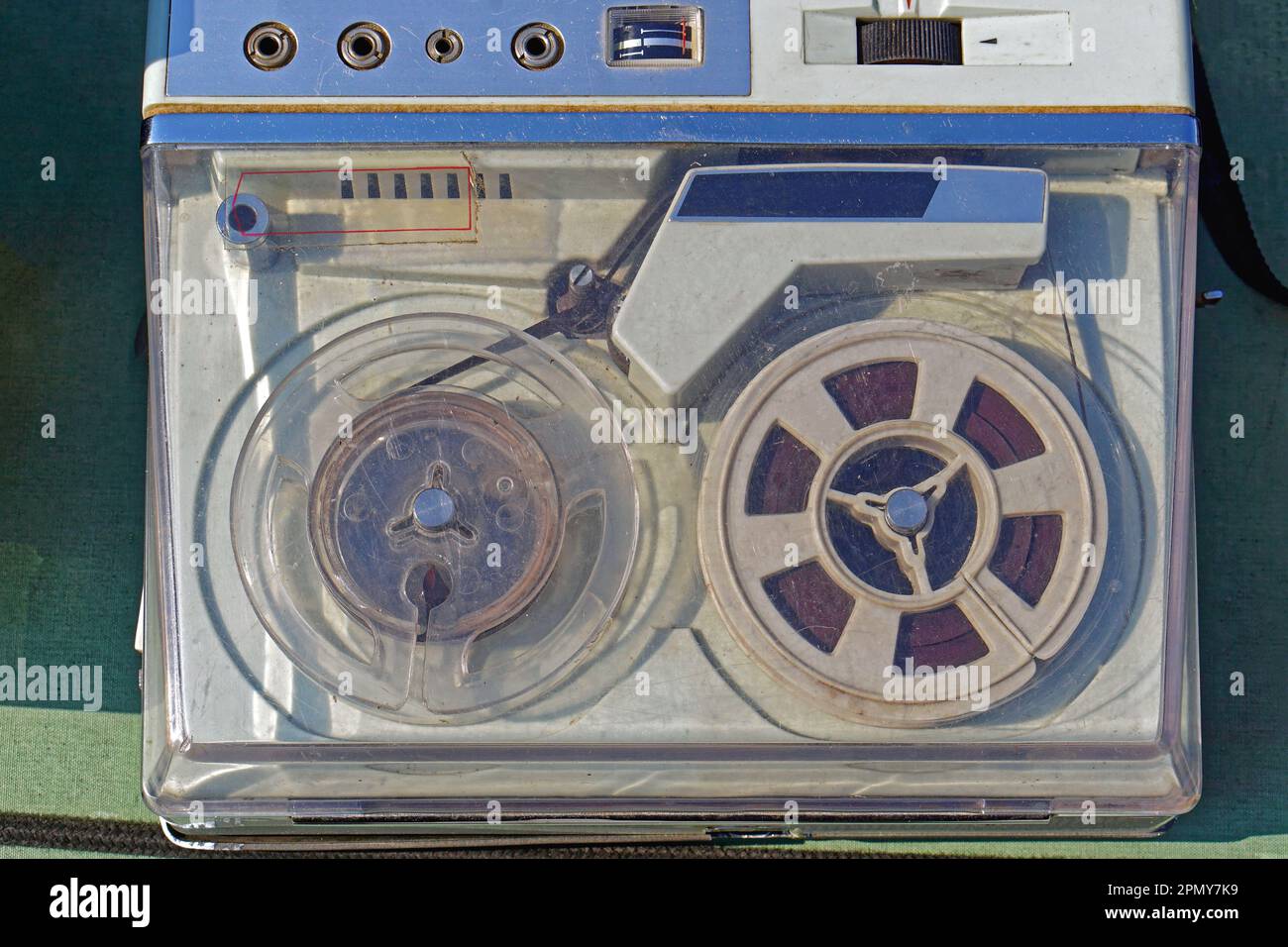 Old portable reel to reel audio tape recorder music device Stock Photo ...