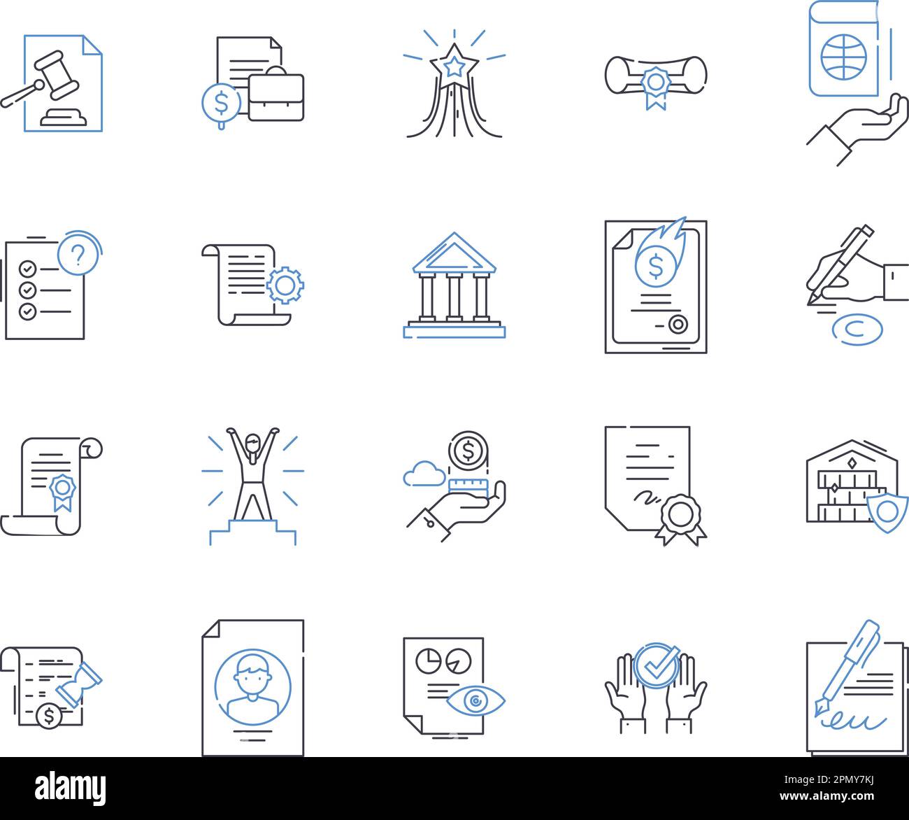 Legal business outline icons collection. Law, Business, Legal ...