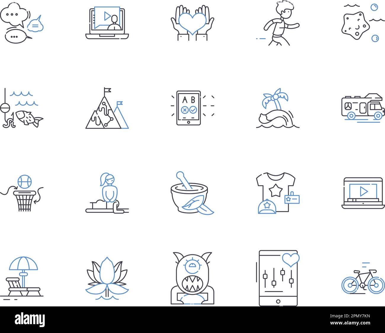 Activities and tourism outline icons collection. Activities, Tourism ...