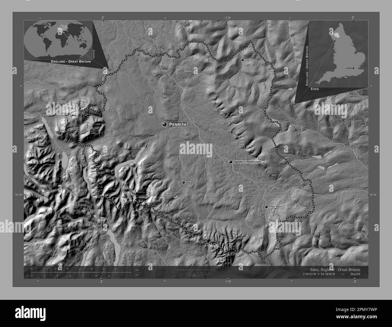 Eden, non metropolitan district of England - Great Britain. Bilevel ...