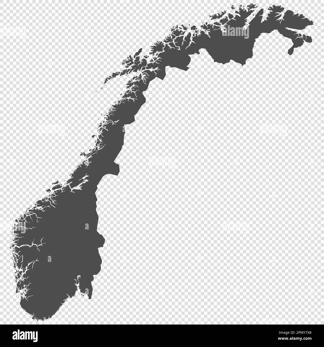 High detailed isolated map - Norway Stock Vector Image & Art - Alamy