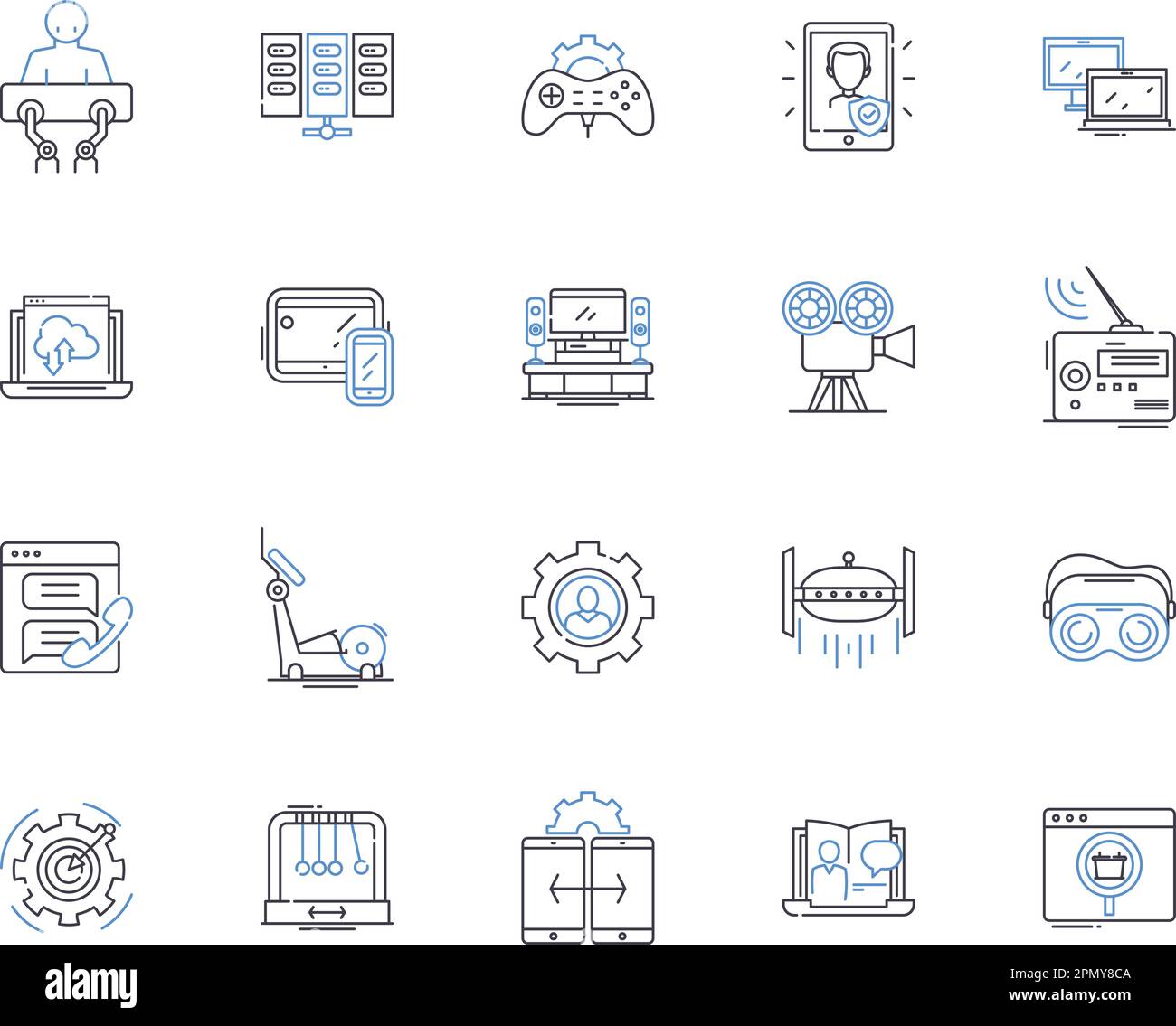 automotive technology outline icons collection. Automotive, Technology ...