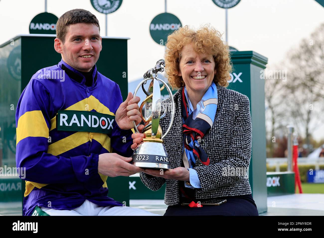 Derek Fox the Grand National winning jockey and Lucinda Russell the ...