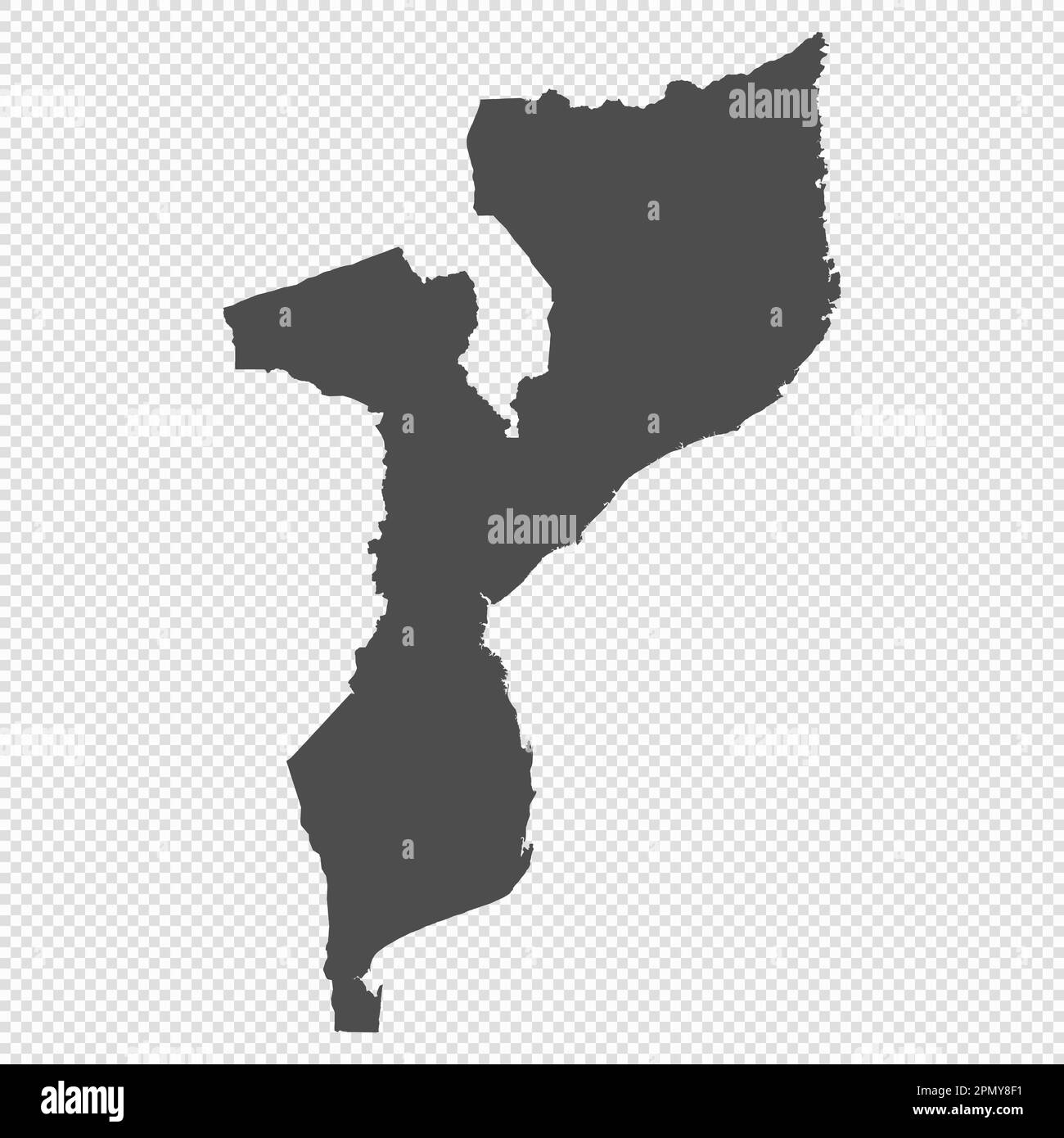 High detailed isolated map - Mozambique Stock Vector Image & Art - Alamy