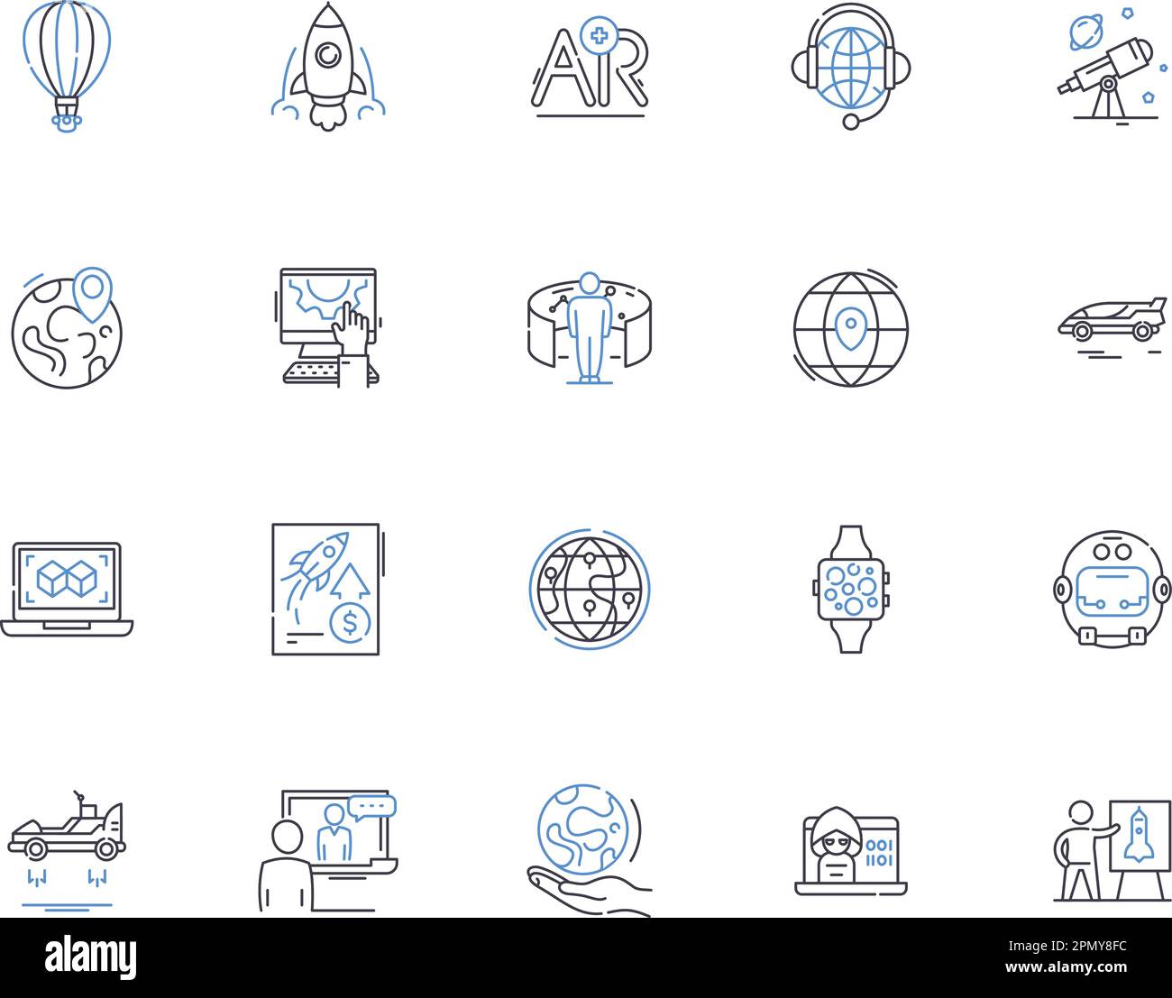 Future outline icons collection. Futurity, Foresee, Prospect ...